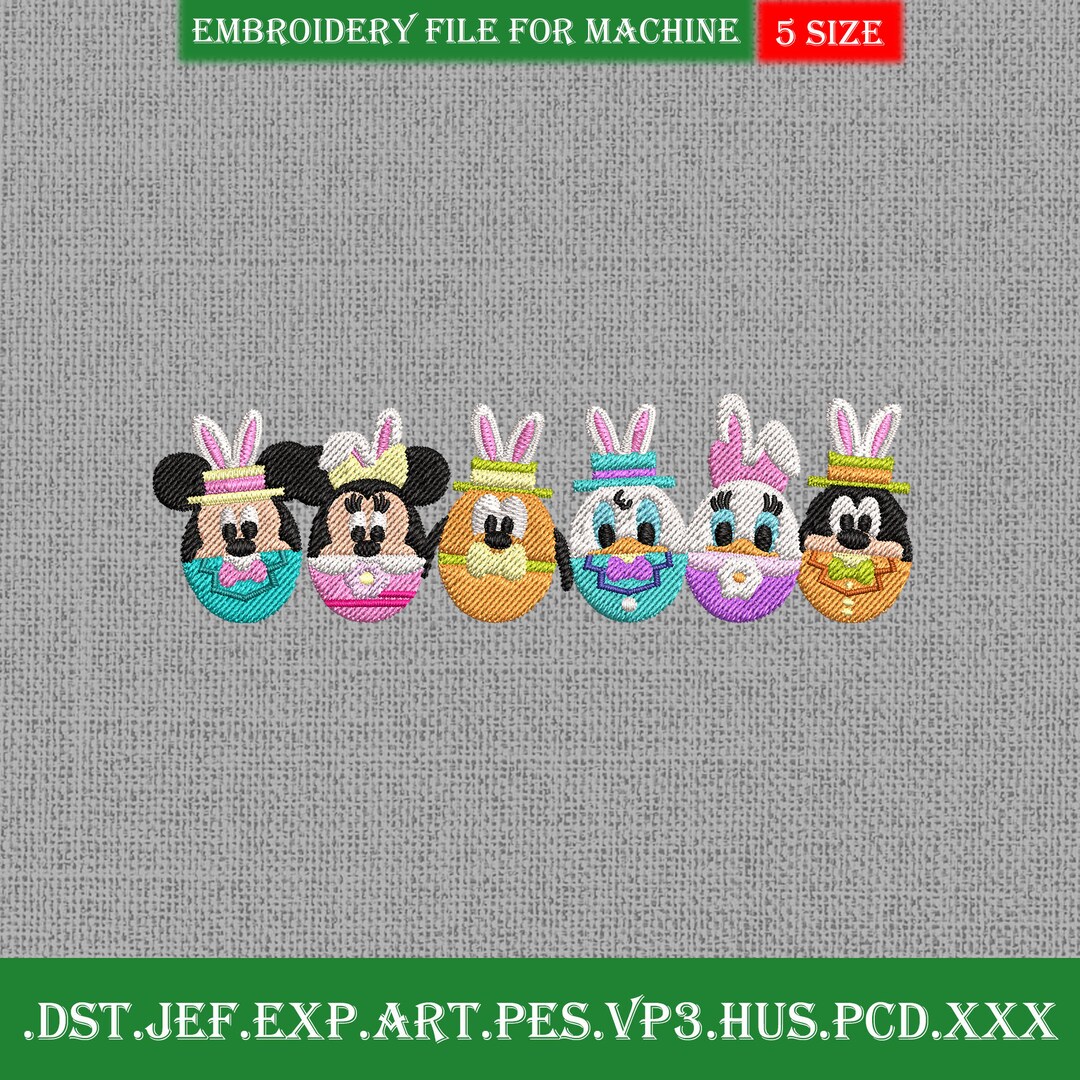 Easter Egg Character Embroidery Designs, Happy Easter Embroidery ...
