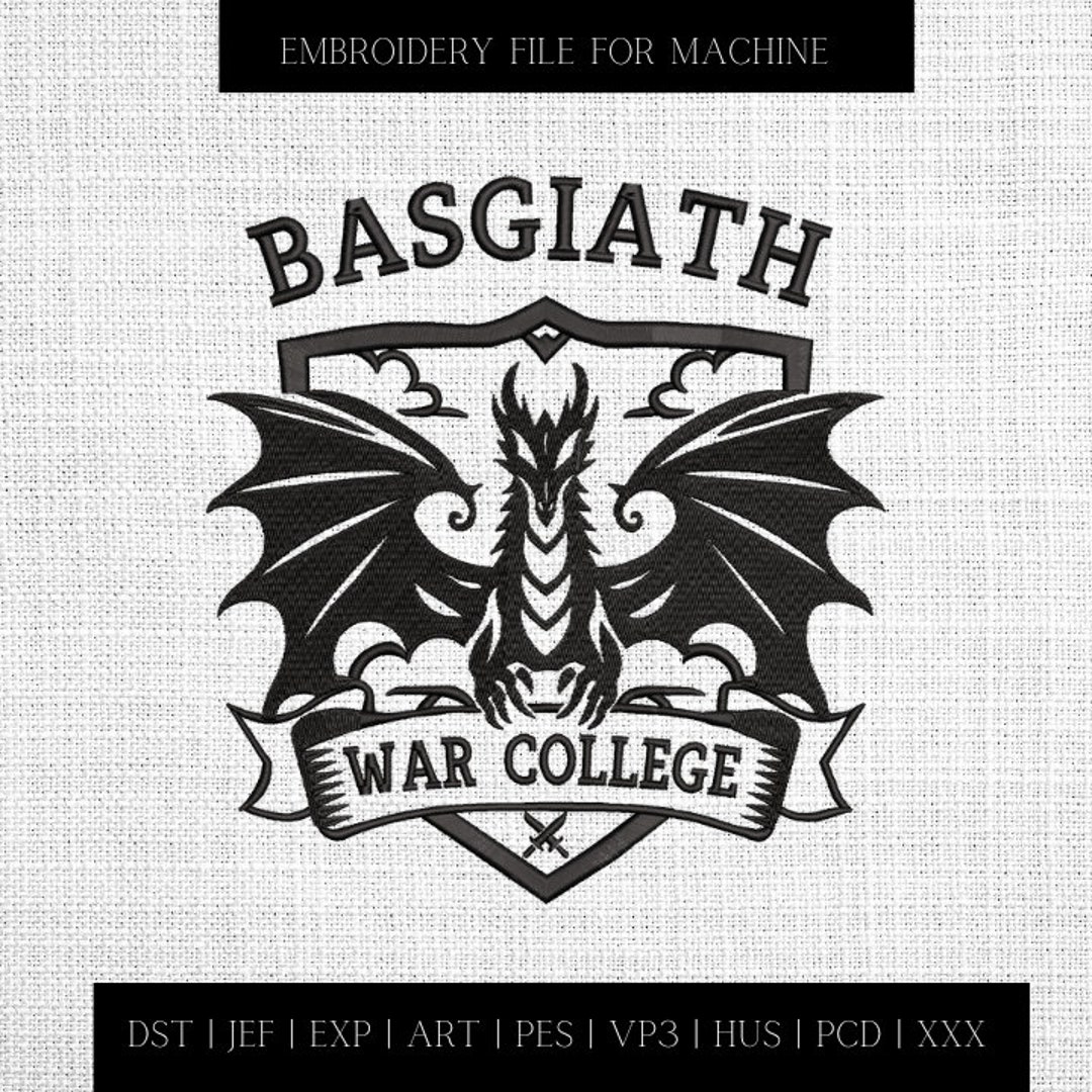 Dragon Embroidery Designs, War College Embroidery Pattern, Book Lover ...