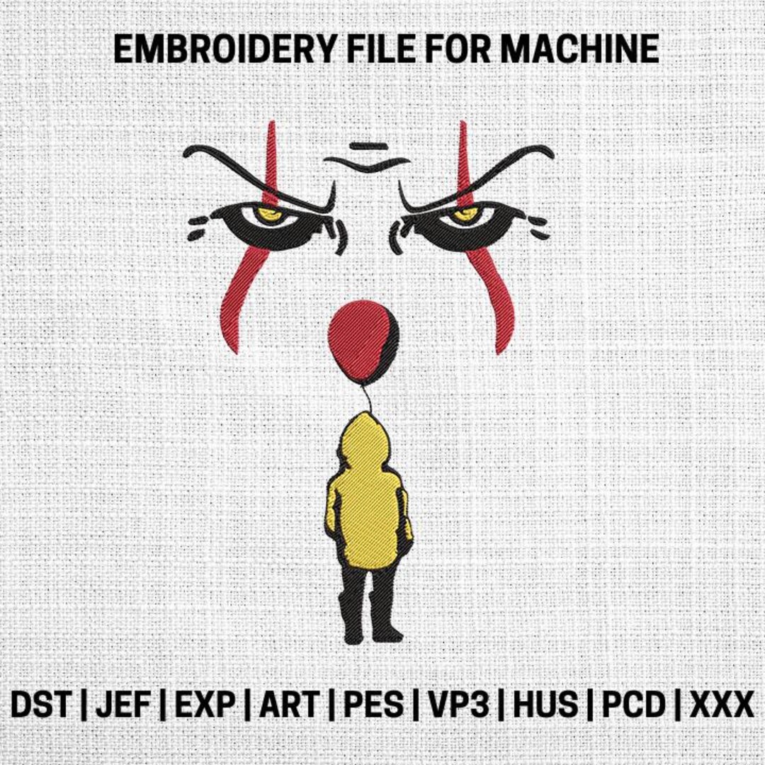 Horror Movie Embroidery Designs, Scary Face Embroidery Pattern, Horror ...