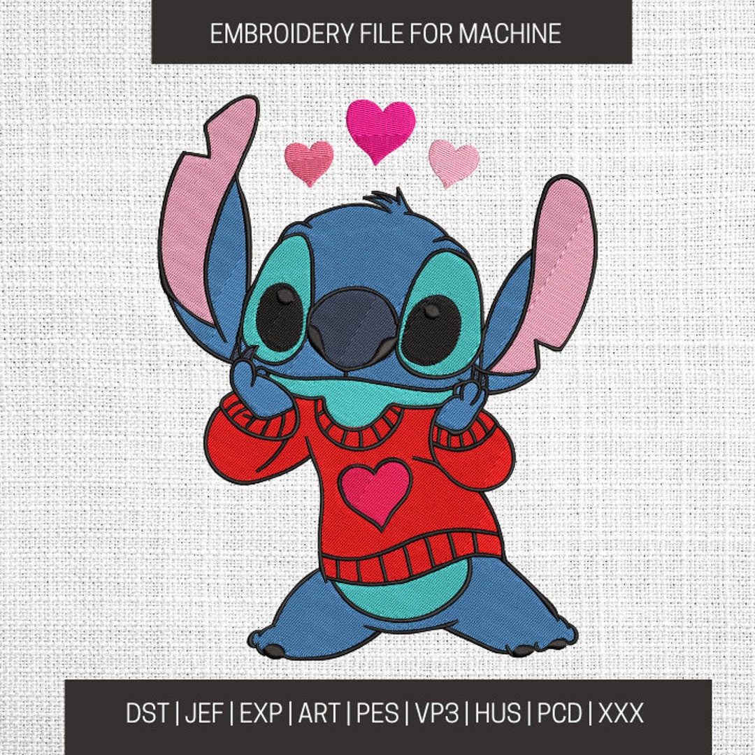 Blue Alien Heart Embroidery Designs, Blue Alien Embroidery Pattern ...