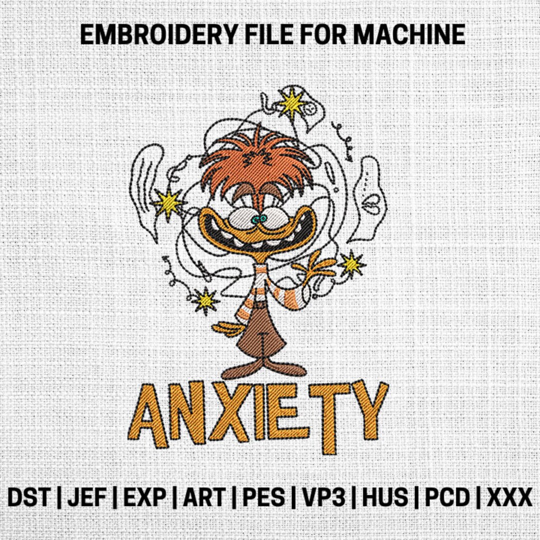 All the Feel Embroidery Designs, Anxiety Embroidery Pattern, Anxiety ...