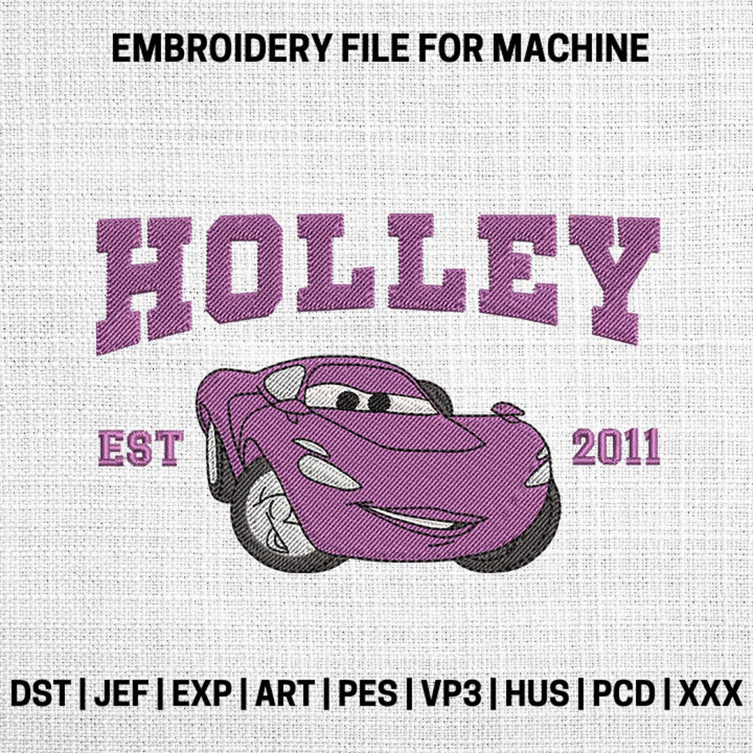 Purple Car Embroidery Designs, Retro Car Embroidery Pattern, Funny Car ...