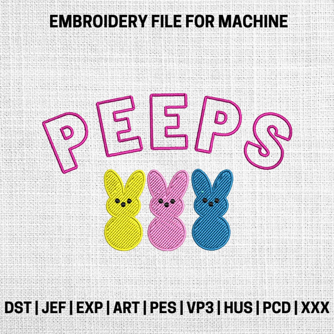 Peeps Embroidery Designs,bunny Easter Embroidery Pattern, Bunny Easter ...
