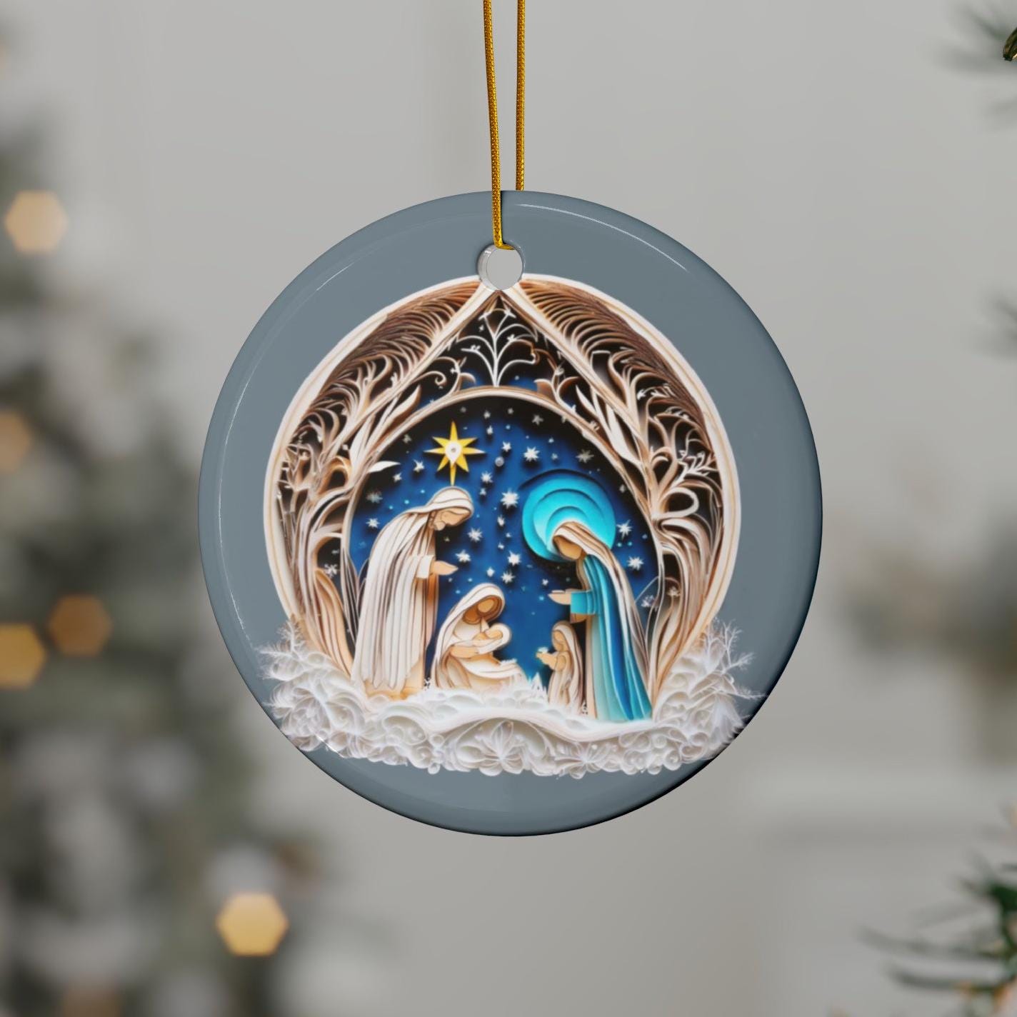 Christmas Nativity Ornament, Nativity, Birth of Jesus, Ceramic ...