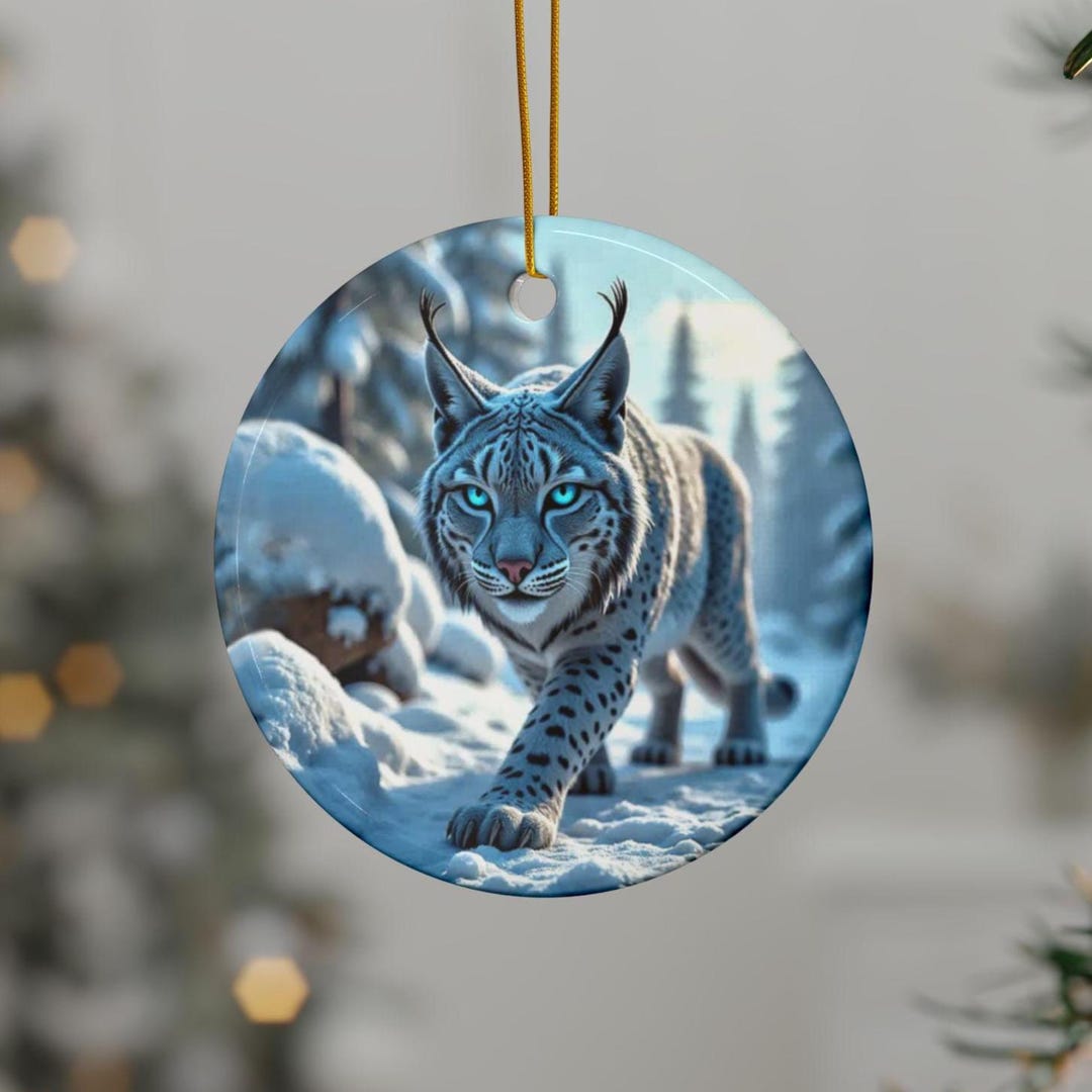 Lynx Christmas Ornament | Ceramic Tree Decoration - Etsy