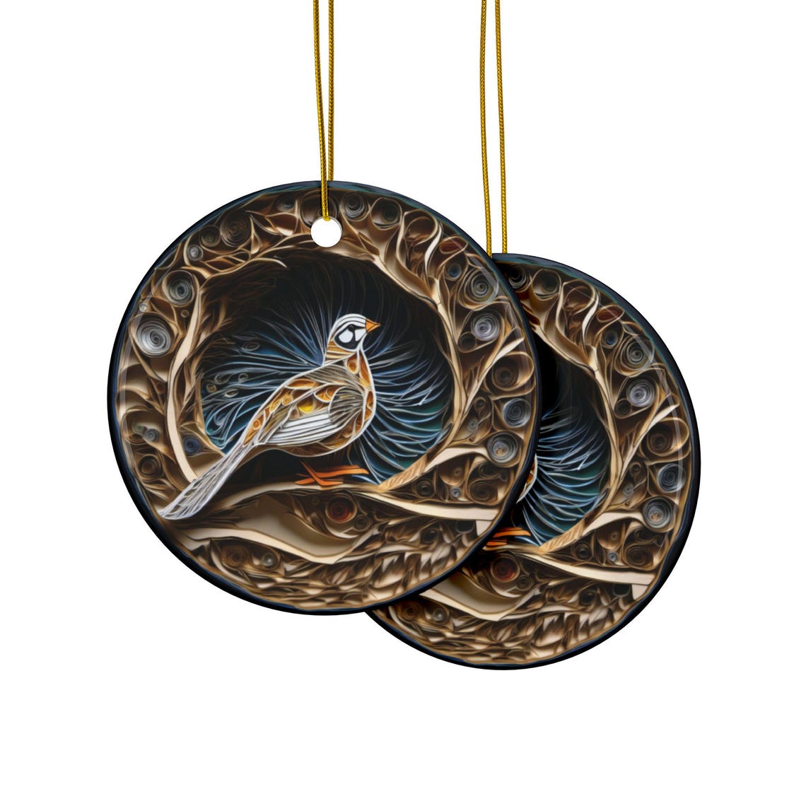 Partridge in a Pear Tree Ornament | 2D Flat Printed | Ceramic Christmas ...
