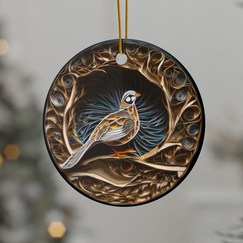 Partridge in a Pear Tree Ornament | 2D Flat Printed | Ceramic Christmas ...