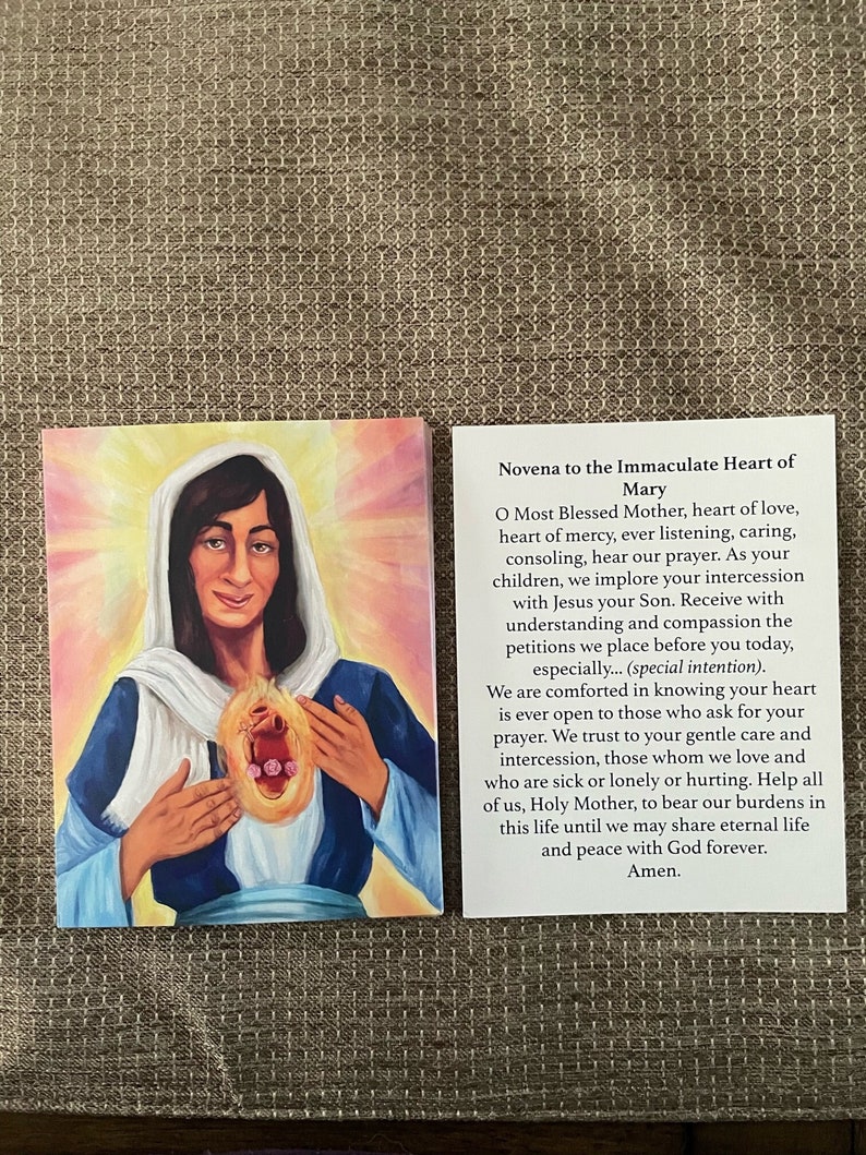 Immaculate Heart of Mary Prayer Cards - Etsy
