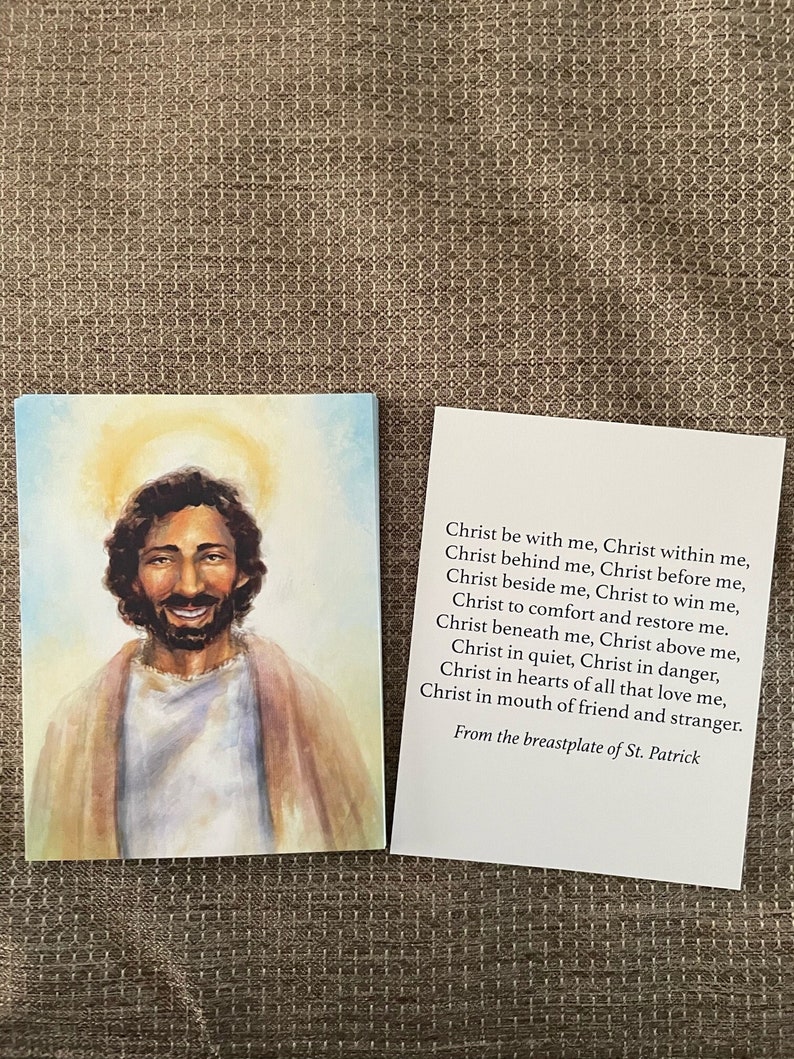 Smiling Christ With St. Patrick's Prayer - Etsy