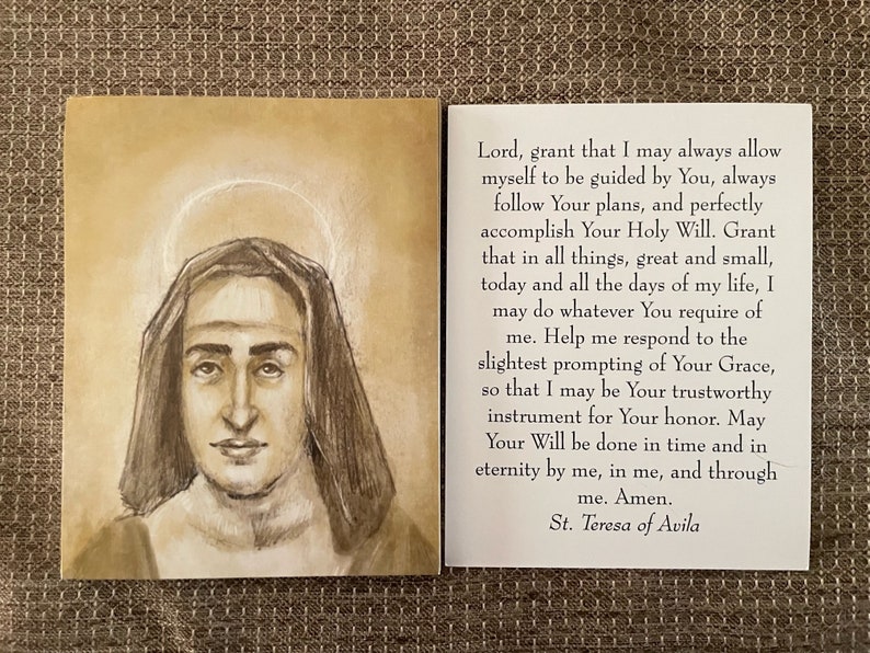 St. Teresa of Avila Prayer Cards - Etsy