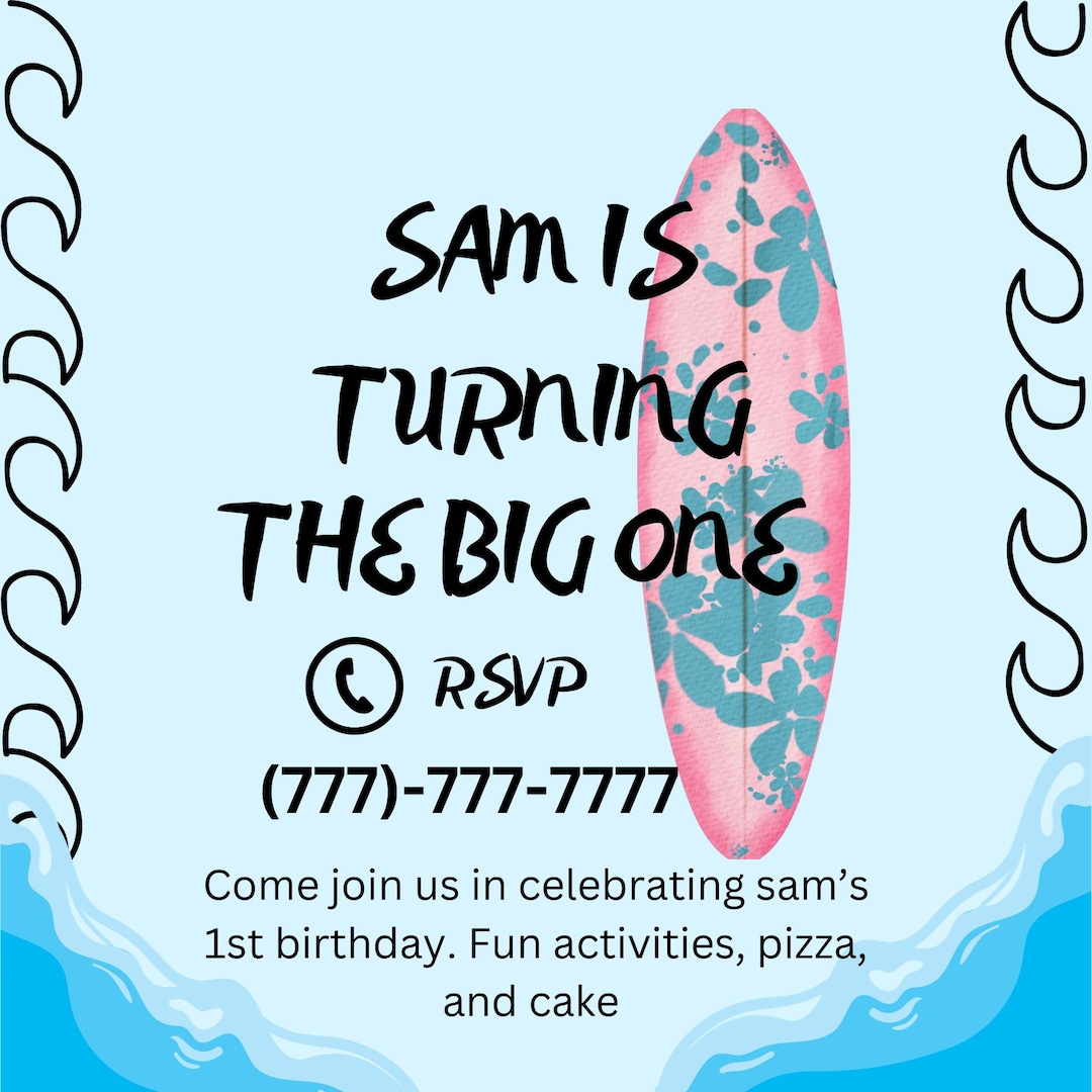 The Big One Party Invitation - Etsy
