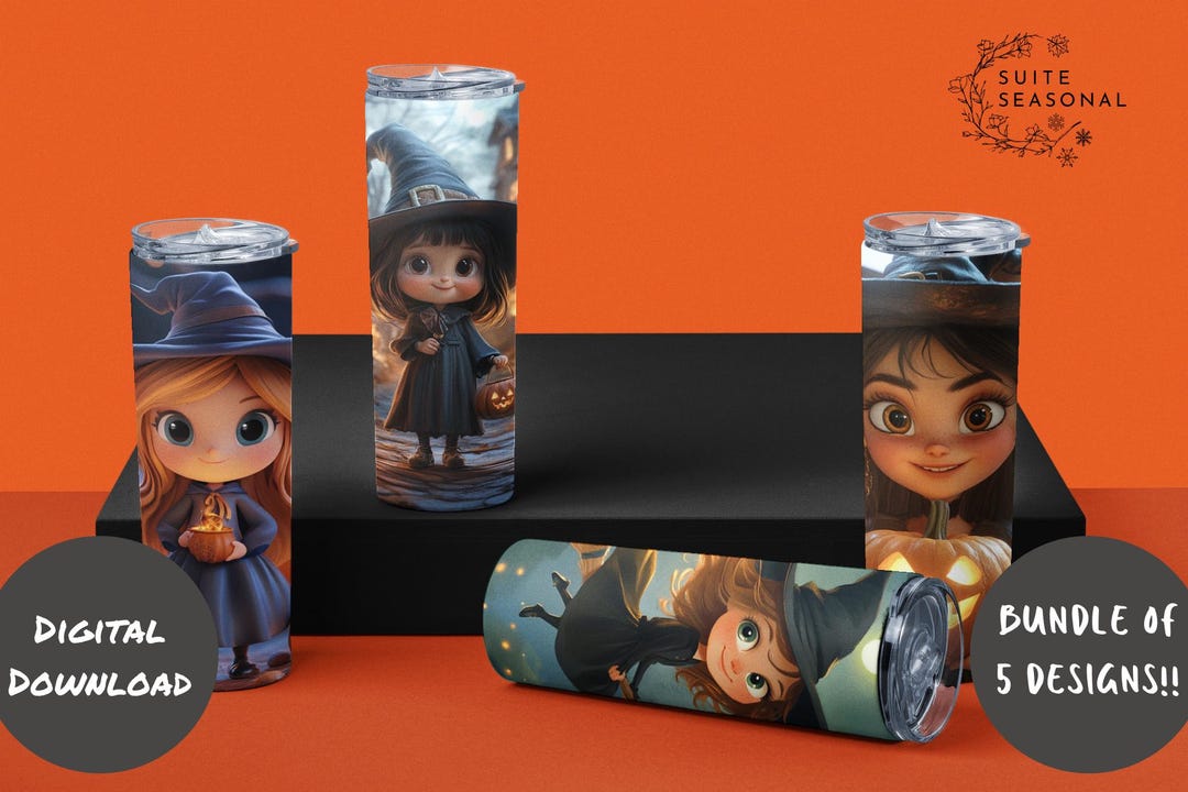 Witches Halloween 2024 Bundle of 4 20oz Sublimation Printing Straight ...