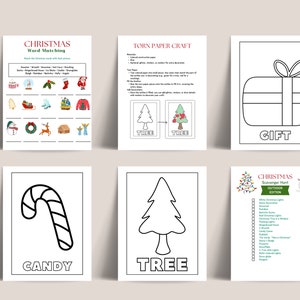 Kids Christmas Crafts, Christmas Activity Bundle, Game Bundle, Coloring ...