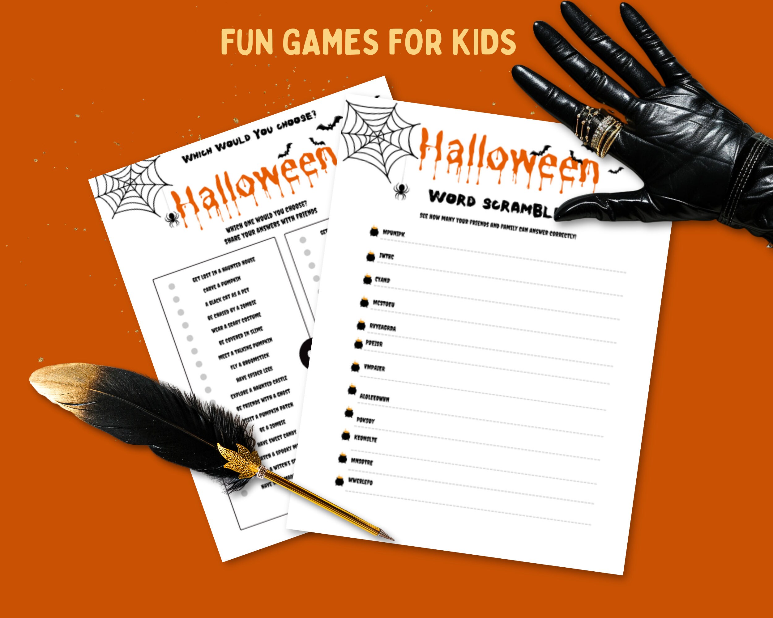 Halloween Game Bundle, Games for Kids, Family Games, Word Search ...