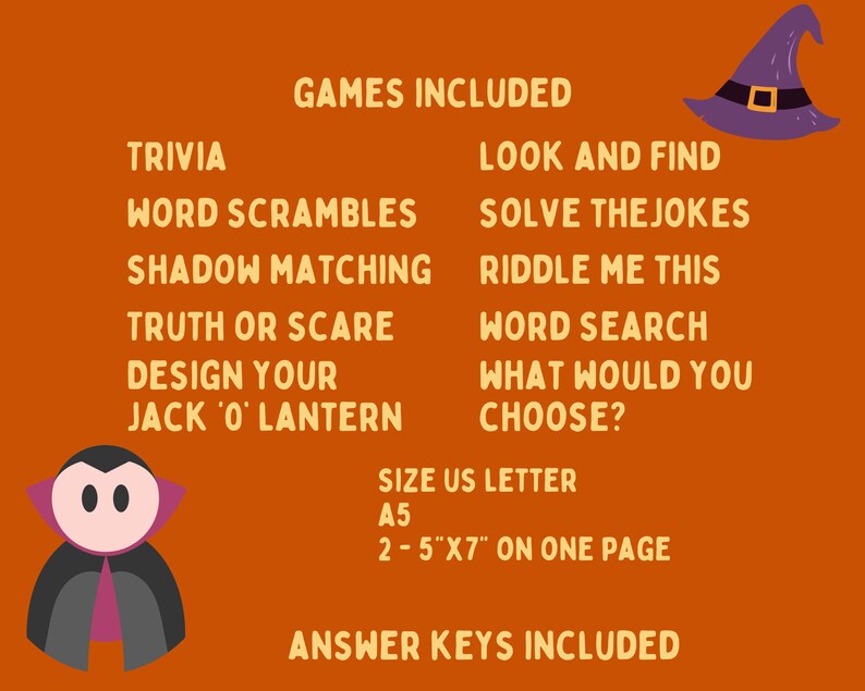 Halloween Game Bundle, Games for Kids, Family Games, Word Search ...
