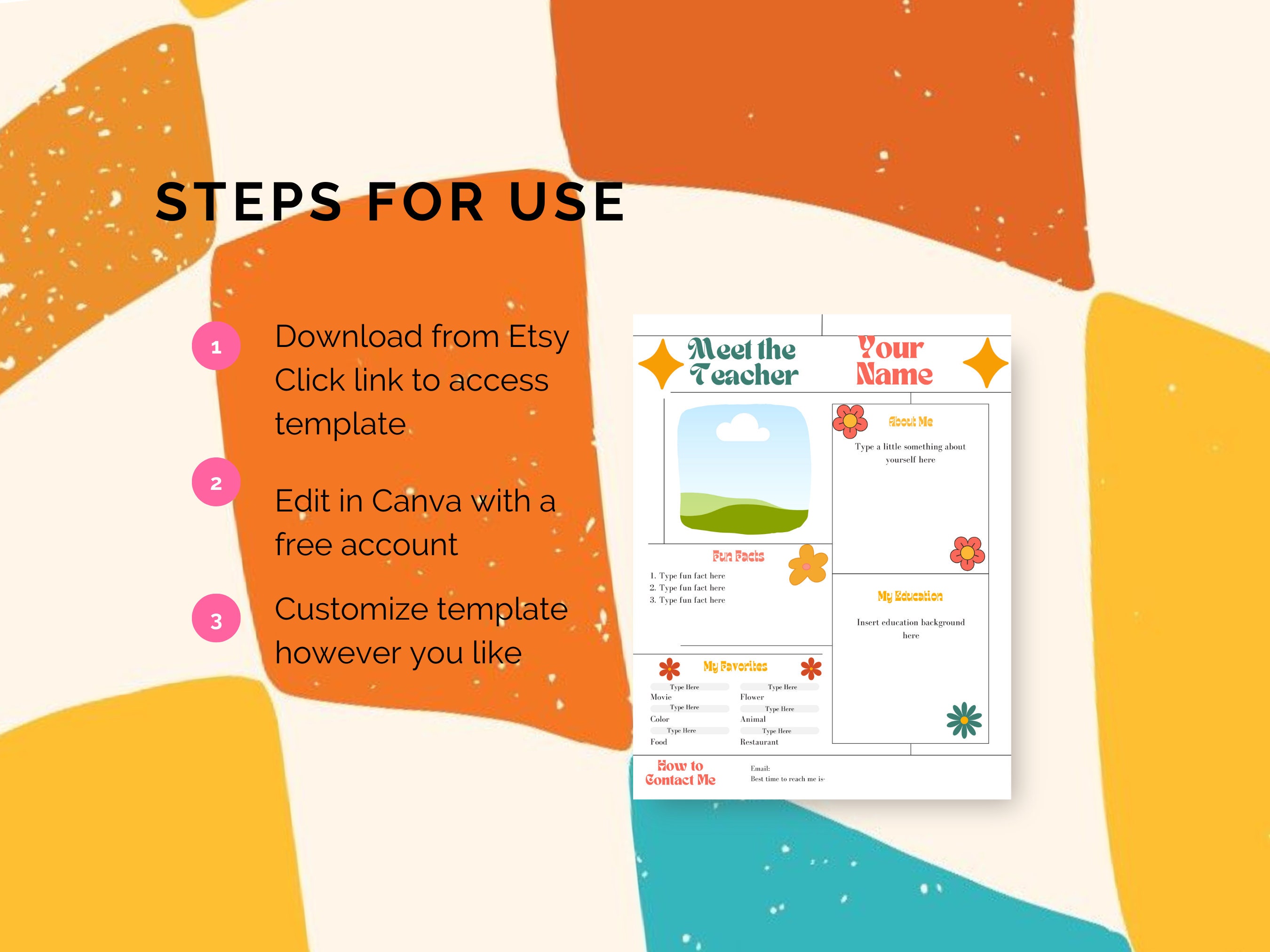 Groovy Meet the Teacher Template, Editable Meet the Teacher, Newsletter ...