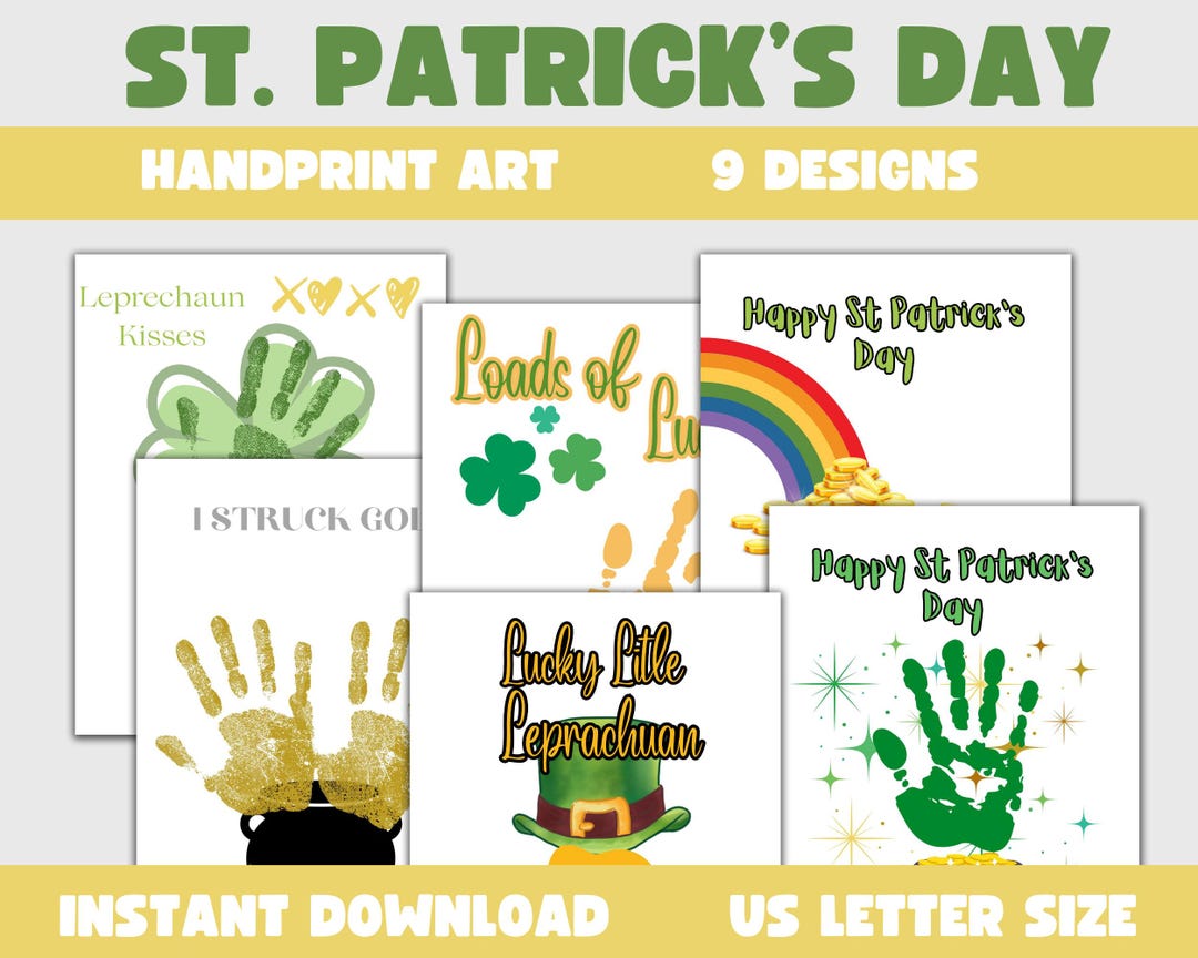 St Patrick's Day Handprint Craft, Luck Handprint Art, Footprint Craft ...