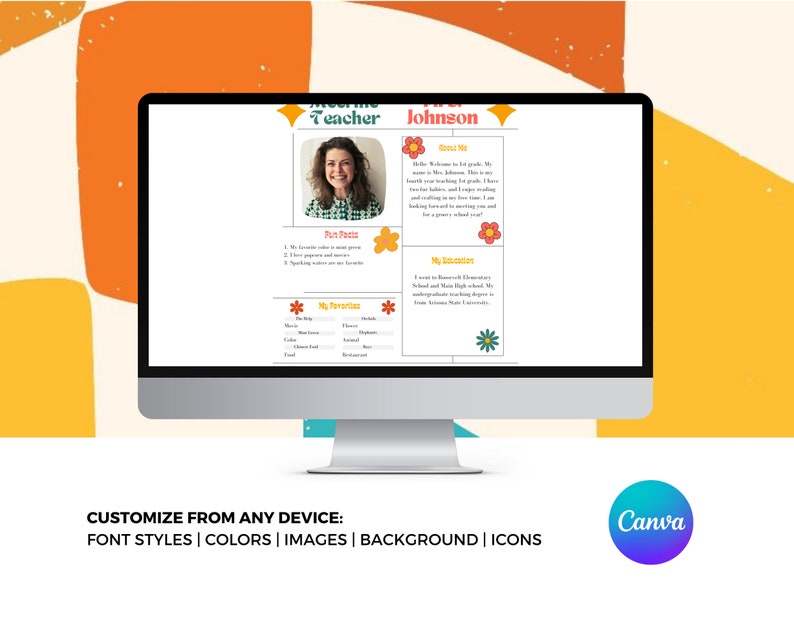 Groovy Meet the Teacher Template, Editable Meet the Teacher, Newsletter ...