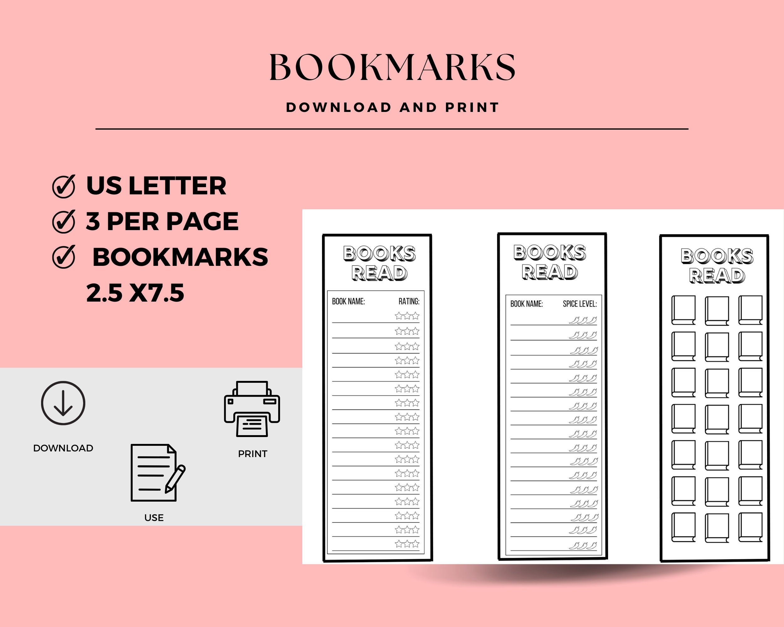 Printable Bookmark, Coloring Bookmark, Book Tracker, SMUT, Booklover ...
