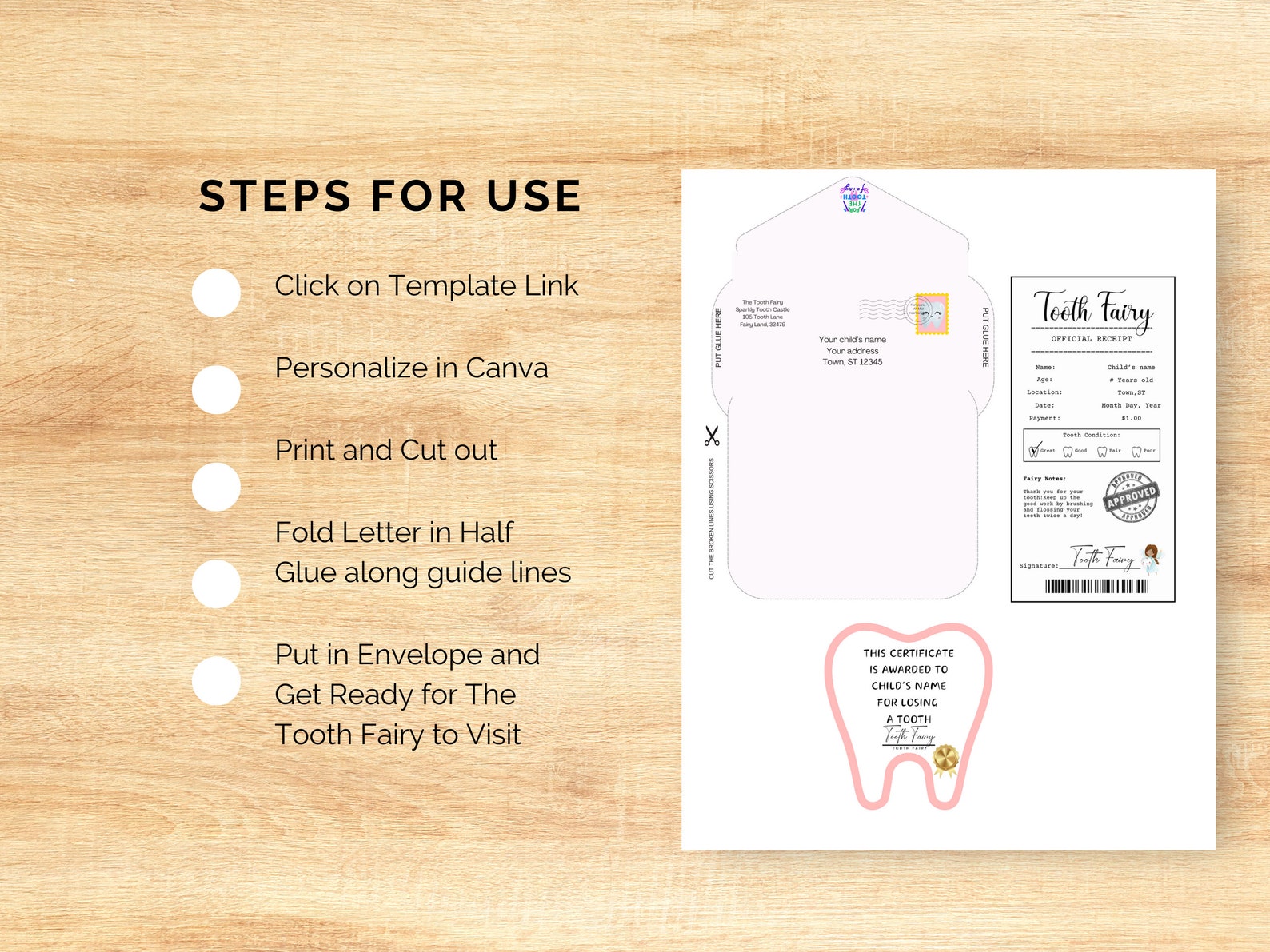 Letter From Tooth Fairy, First Tooth, Tooth Fairy Receipt ,tooth Fairy ...