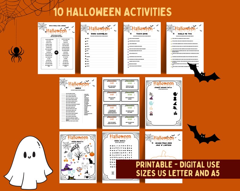 Halloween Game Bundle, Games for Kids, Family Games, Word Search ...