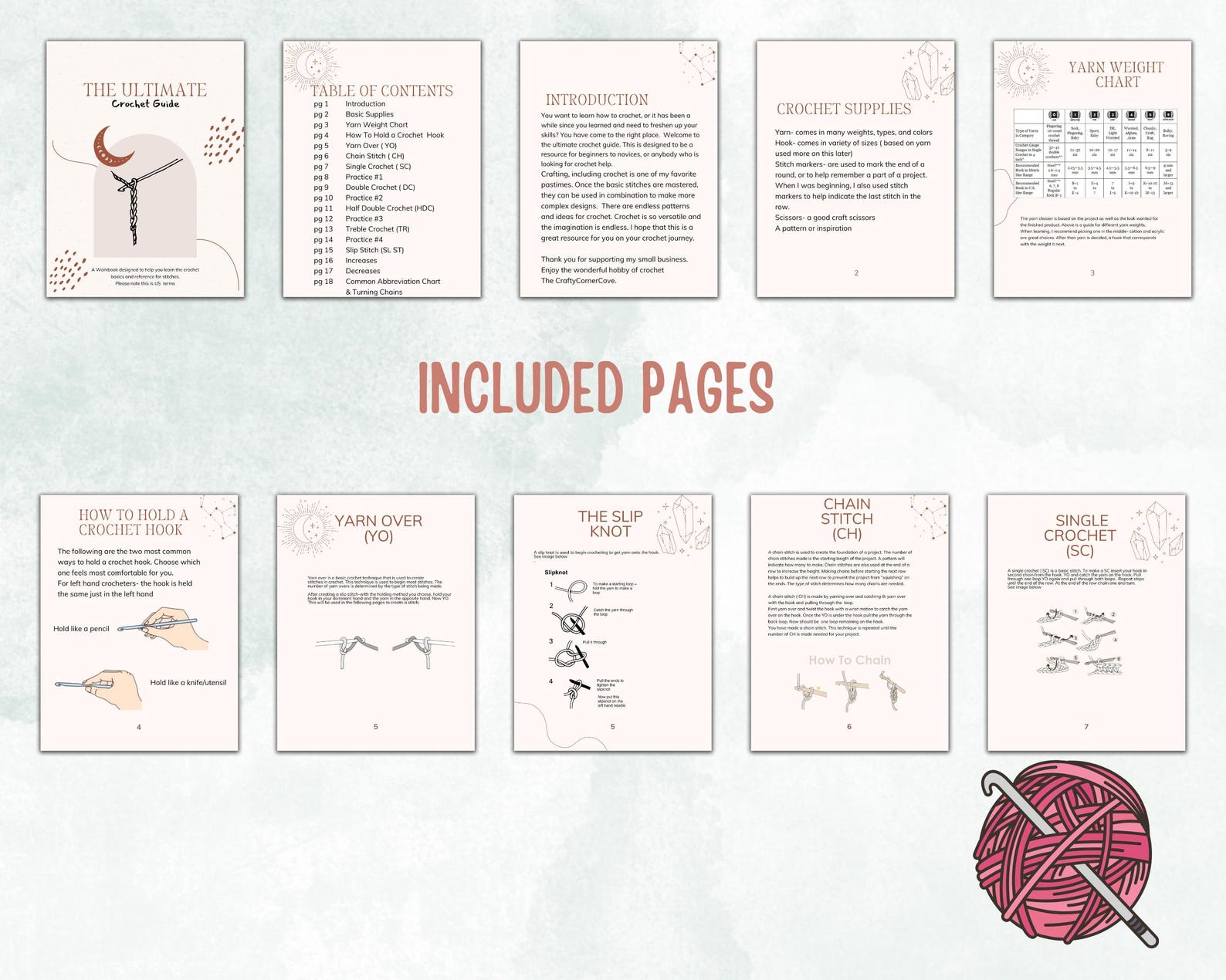 Crochet Guide for Beginners, Crochet Reference Sheets, Crochet Cheat ...