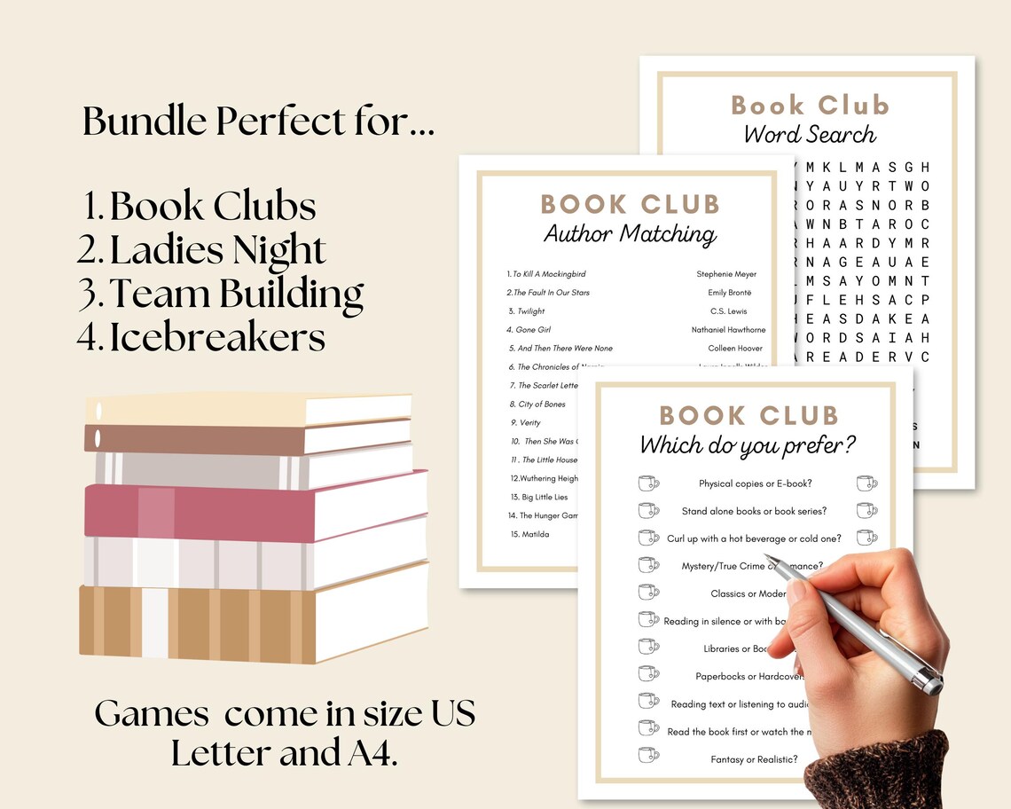 Book Club Games, Book Club Icebreakers, Host Game, Reading Group Games ...