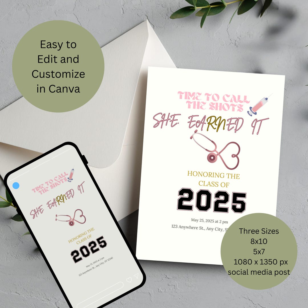 Nursing Class of 2025,earned It, Graduation Invitation, Pinning ...