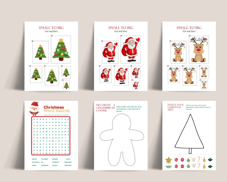 Kids Christmas Crafts, Christmas Activity Bundle, Game Bundle, Coloring ...