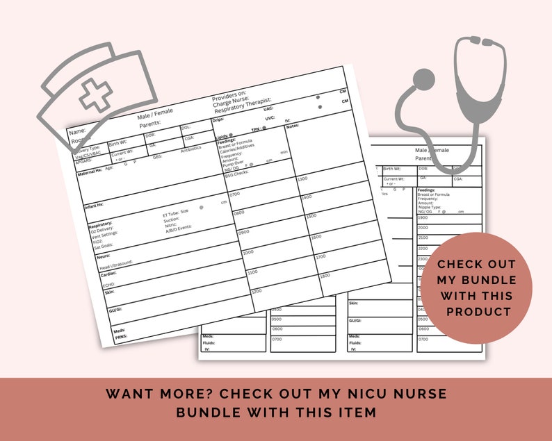NICU Nurse Brain, Nurse Report Sheet, Nurse Notes, Day Shift, Night ...