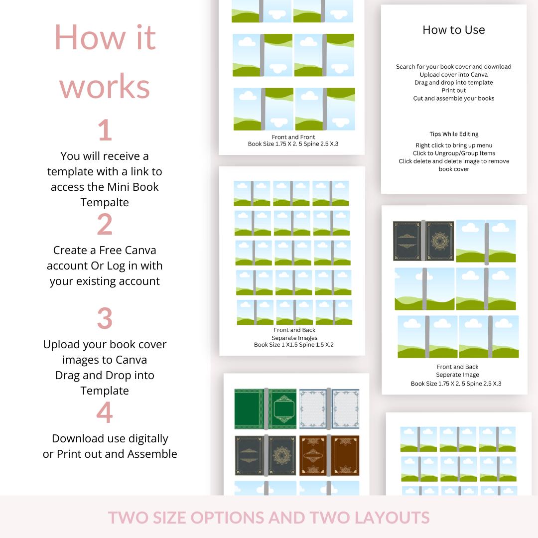 Mini Book Cover Templates, Miniature Books, Bookshelf Decor, Tiny Books ...