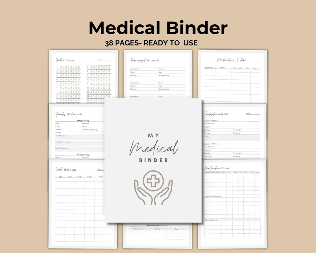 Medical Binder and Medication Tracker, Health and Wellness Planner ...