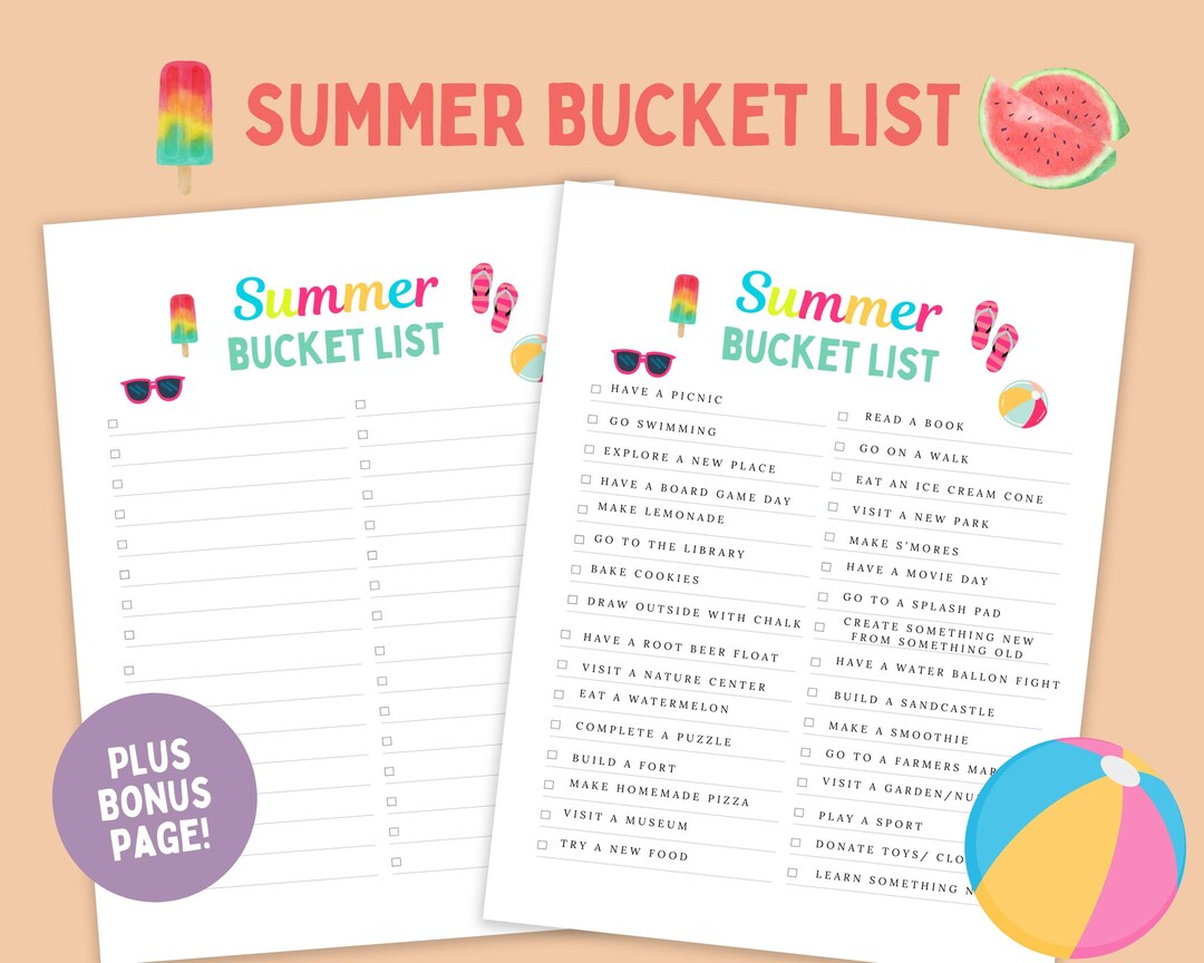 Summer Bucket List, Summer Activity, Summer Schedule, Kids Summer to Do ...