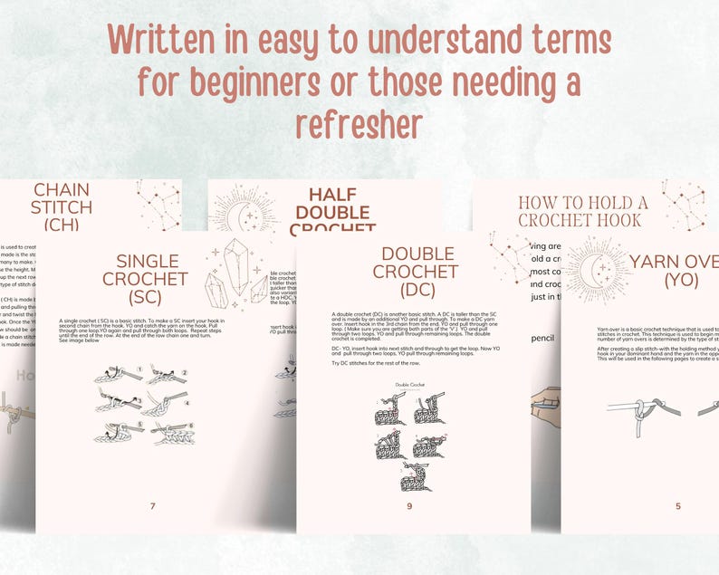 Crochet Guide for Beginners, Crochet Reference Sheets, Crochet Cheat ...