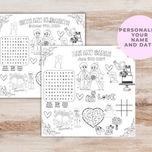 Wedding Favor, Wedding Activity Mat, Personalized Wedding, Wedding ...