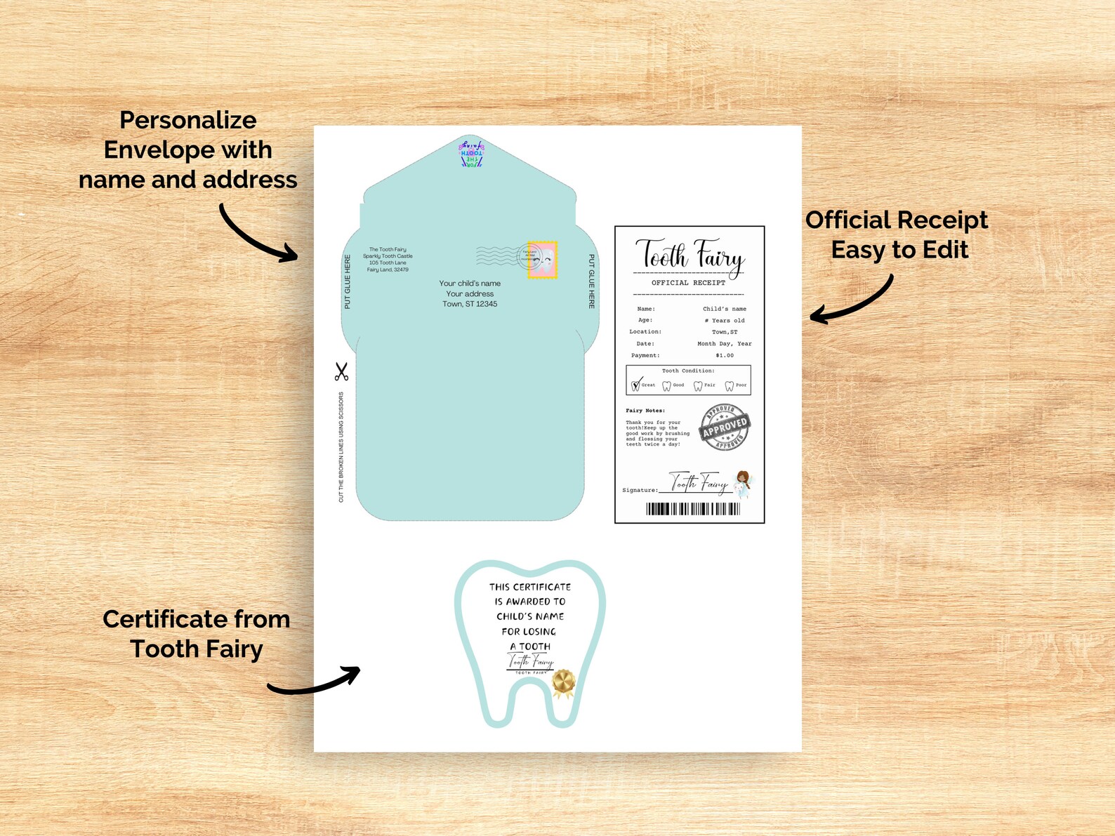 Letter From Tooth Fairy, First Tooth, Tooth Fairy Receipt ,tooth Fairy ...
