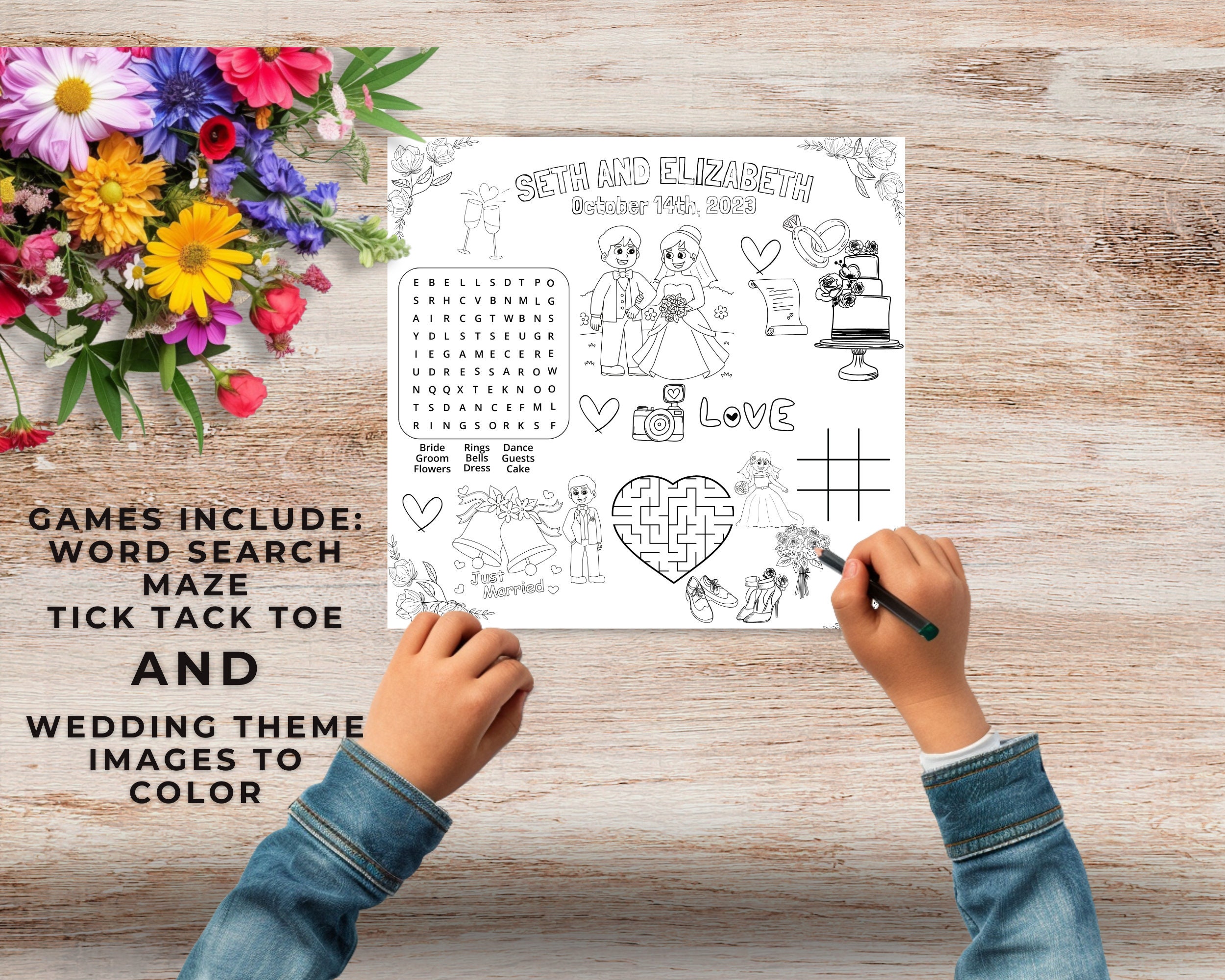 Wedding Favor, Wedding Activity Mat, Personalized Wedding, Wedding ...