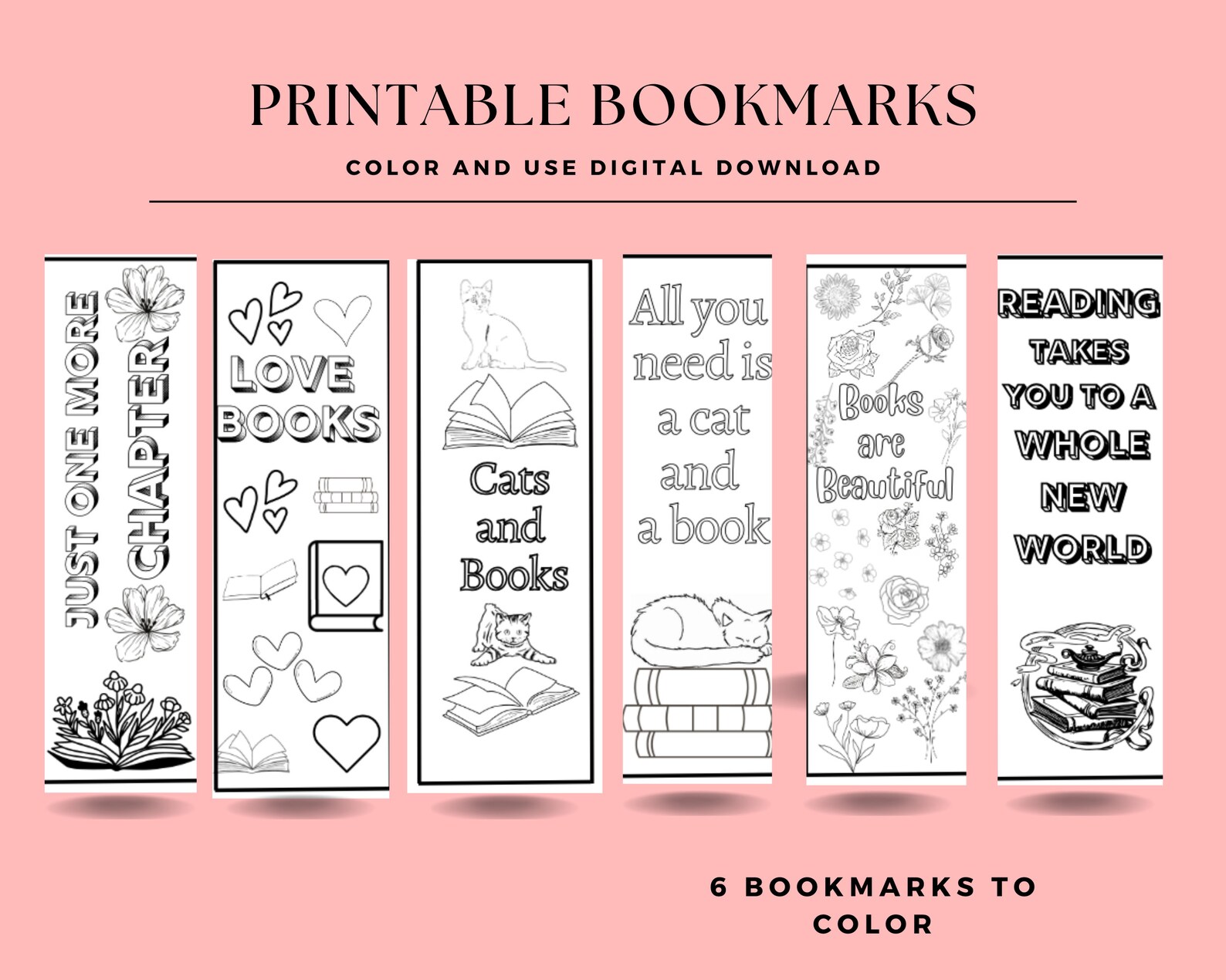 Printable Bookmark, Coloring Bookmark, Book Tracker, SMUT, Booklover ...