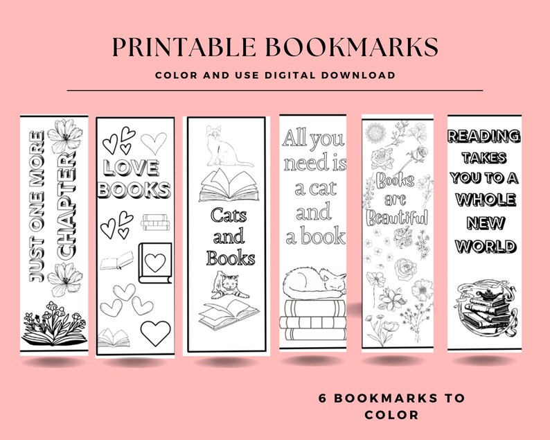 Printable Bookmark, Coloring Bookmark, Book Tracker, SMUT, Booklover ...