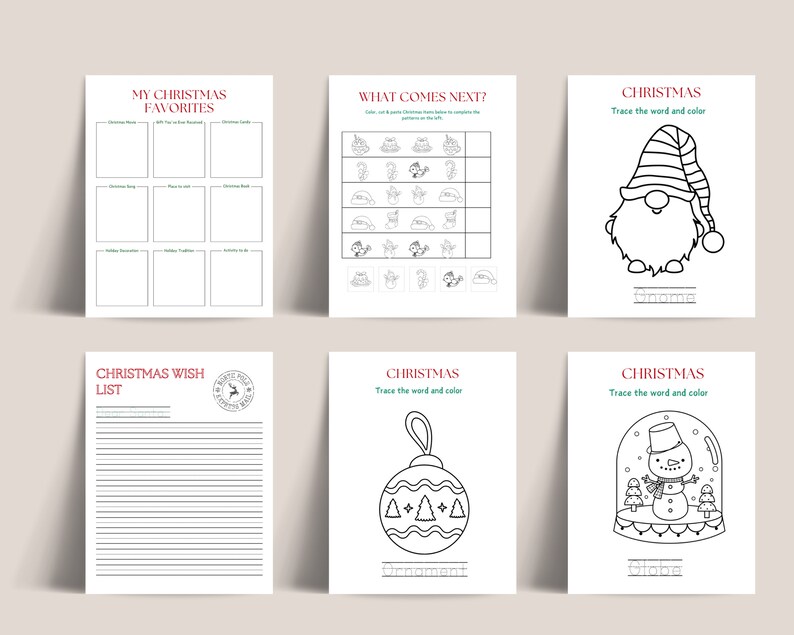 Kids Christmas Crafts, Christmas Activity Bundle, Game Bundle, Coloring ...