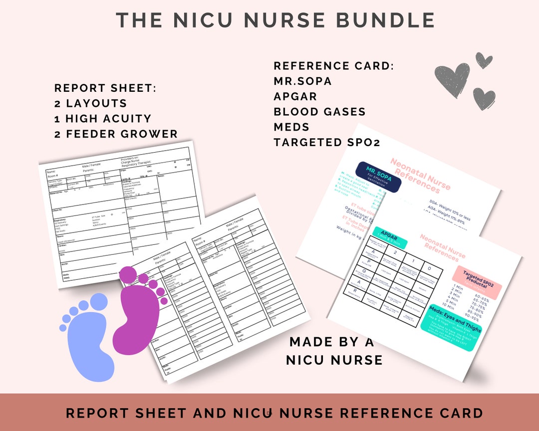 NICU Nurse Bundle, Nurse Brain, Nurse Resource, Nurse Notes, Registered ...