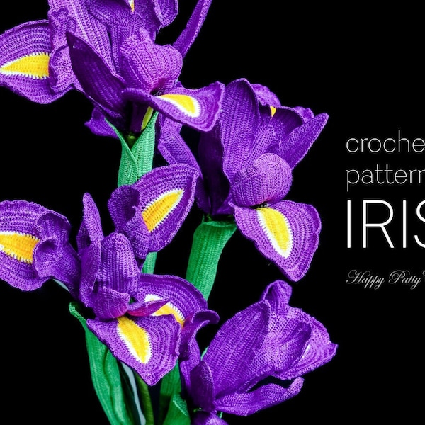 Crochet Iris Flower Pattern - Etsy