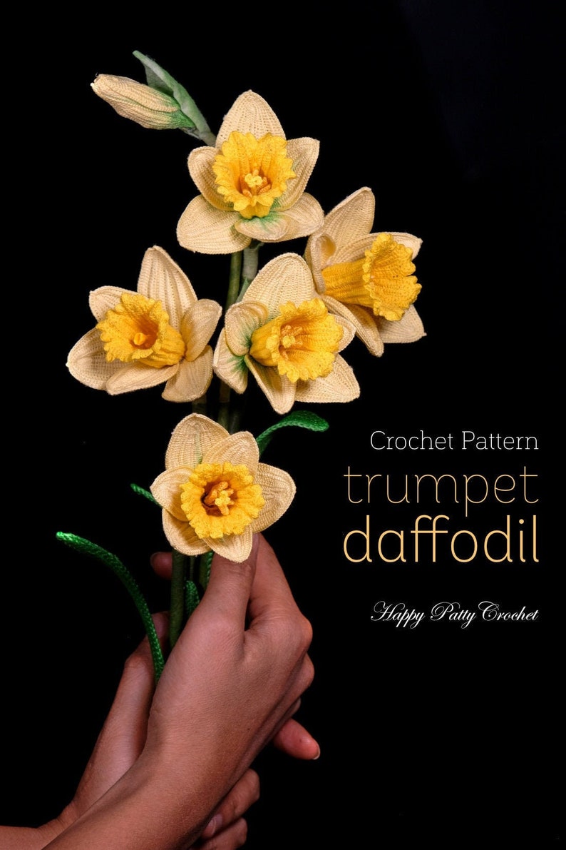 Crochet Pattern for a Trumpet Daffodil Flower Flower Pattern - Etsy