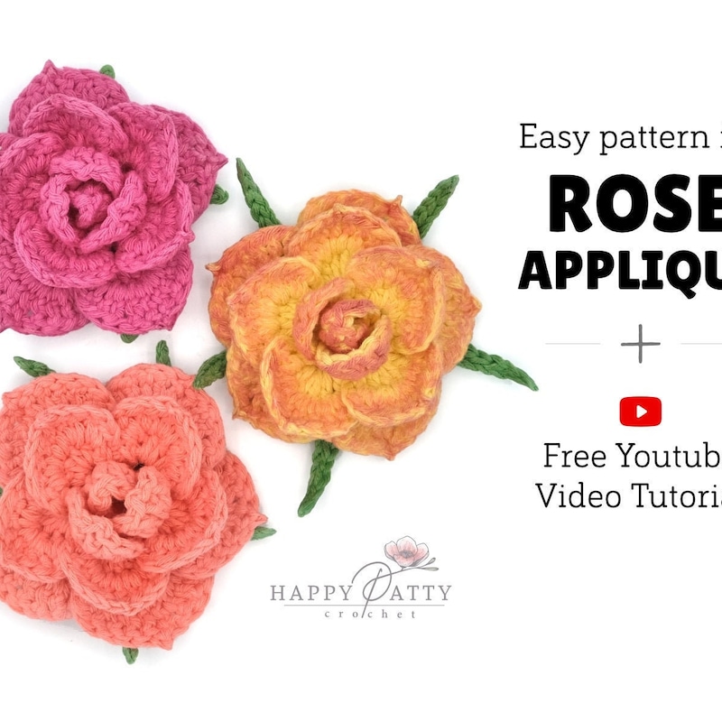 Rose Applique - Etsy UK