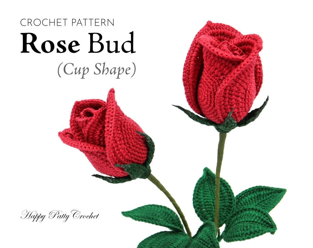 Crochet Rose Pattern - Half Open Rose (bowl Shape) - Crochet Flower ...