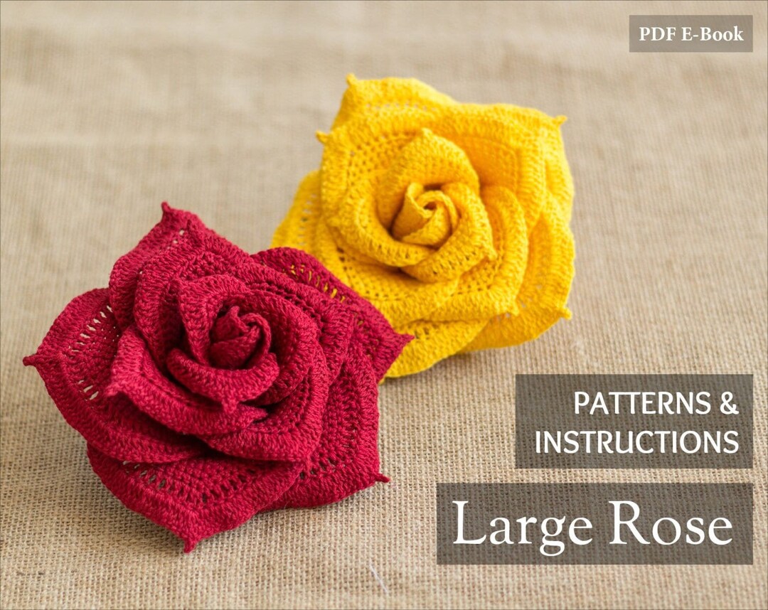 Instant Download - Crochet Flower Pattern - Crochet Rose Pattern ...