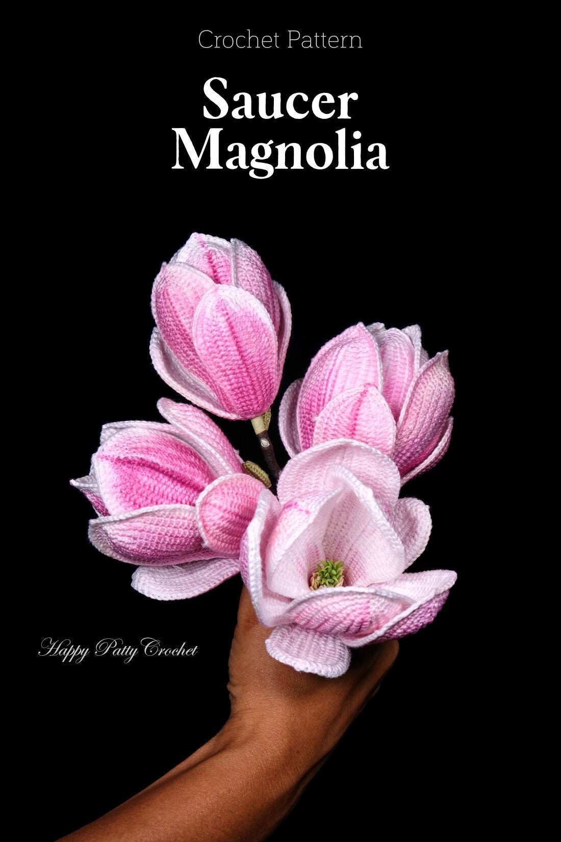 Crochet Pattern for a Saucer Magnolia Flower - Crochet Flower Pattern ...