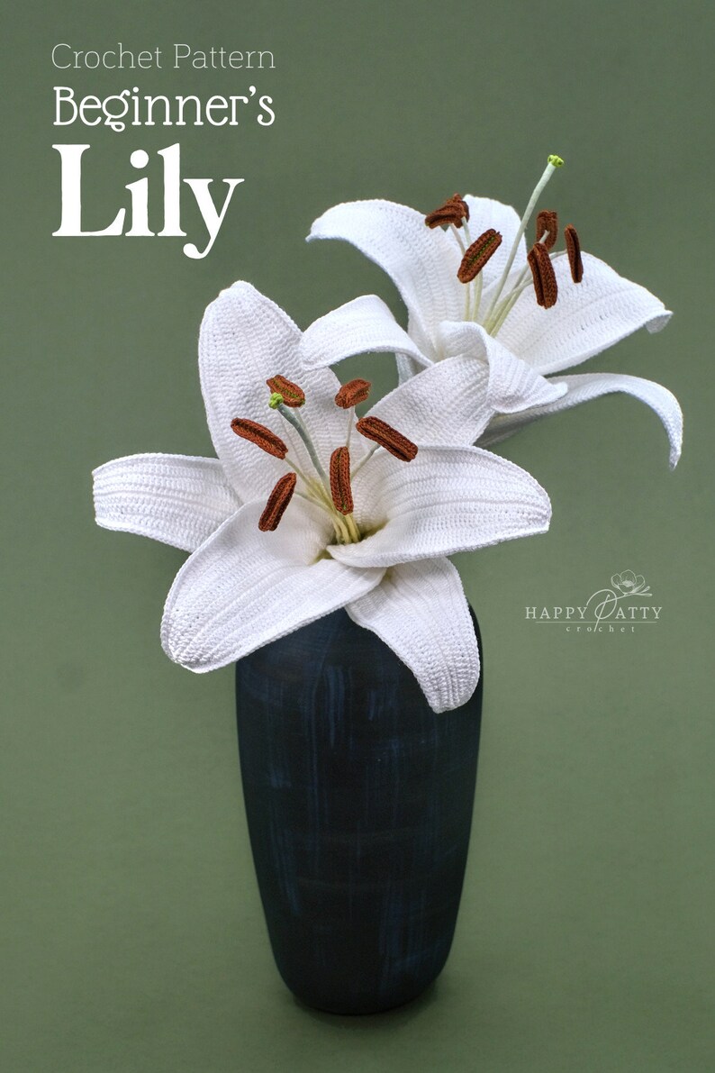 Crochet Lily Pattern – Elegant Stem Flower Tutorial (PDF Pattern) - Etsy