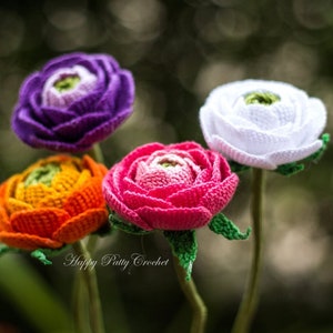 Crochet Ranunculus Pattern - Crochet Flower Pattern for Wedding ...