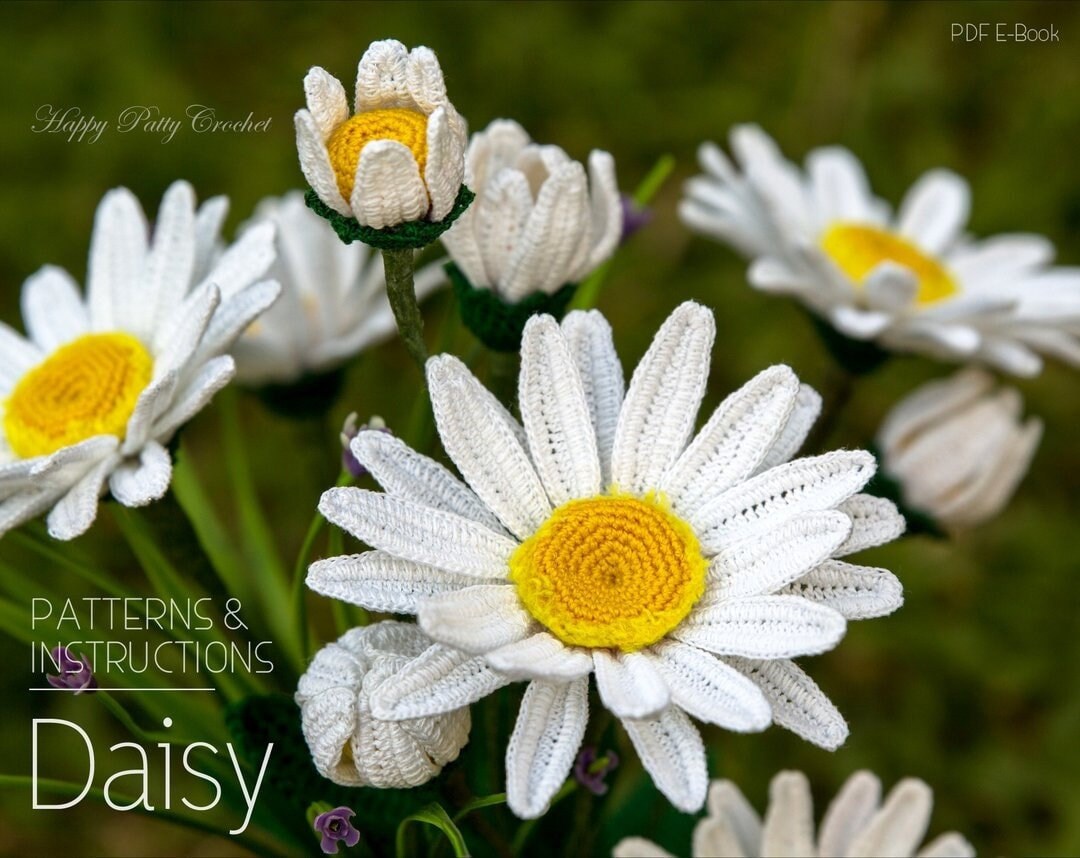Crochet Shasta Daisy Pattern – Realistic Garden Flower Tutorial (PDF ...